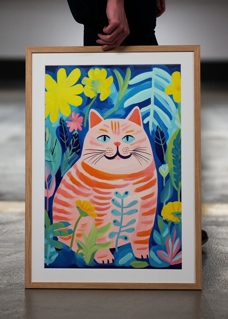 Tropical Cat Delight Poster von Matisse Vibes | Printler