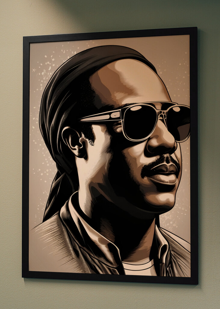 Stevie wonder legendary singer posters & prints by Rudi art - Printler