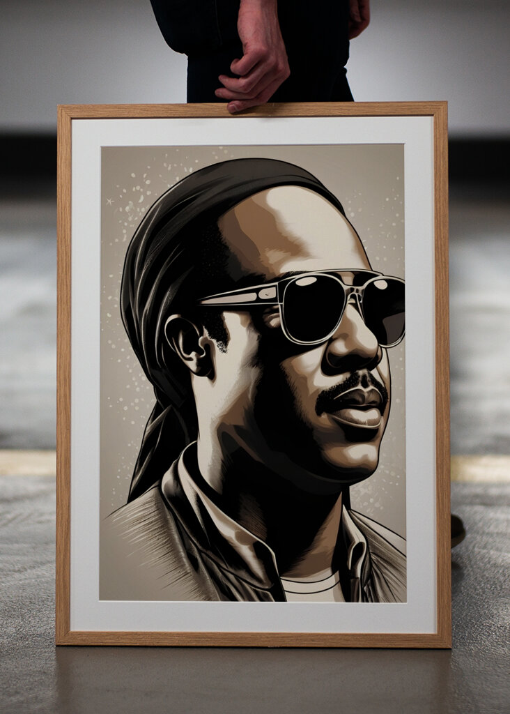 Stevie wonder legendary singer posters & prints by Rudi art - Printler