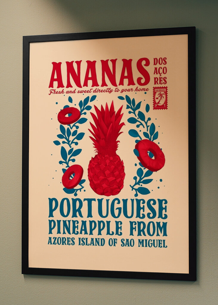 Azores Pineapple Art Poster von Dion Gem | Printler