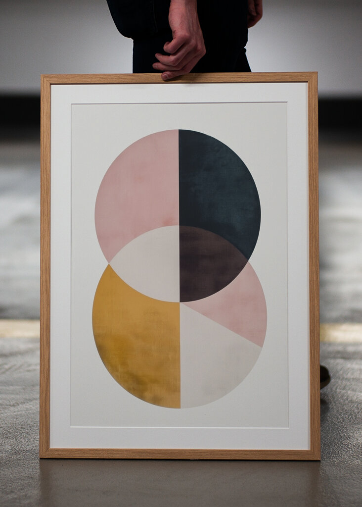 Geometrische Harmonie Poster von Mowzu | Printler