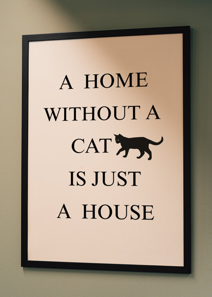 Eine Katze schafft sich ein Zuhause Poster von Rebecka Högberg Palmqvist | Printler