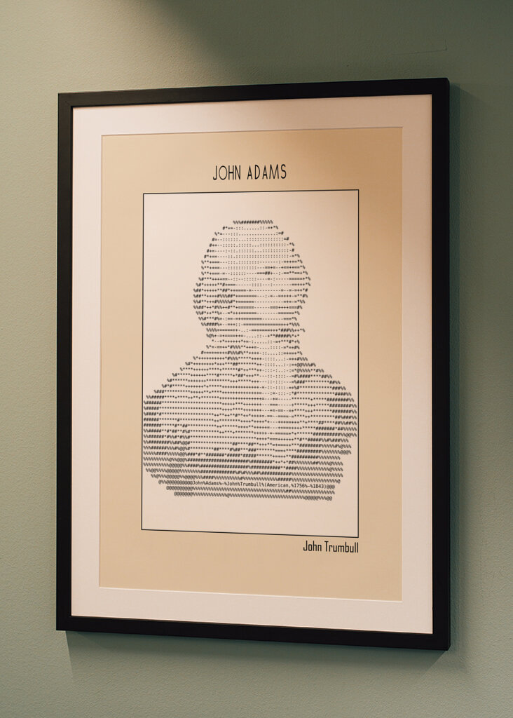 Ascii Art Minimalist – John Adams – John Trumbull (ascii Art) Poster ...