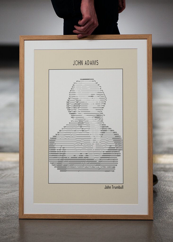 Ascii Art Minimalist – John Adams – John Trumbull (ascii Art) Poster ...