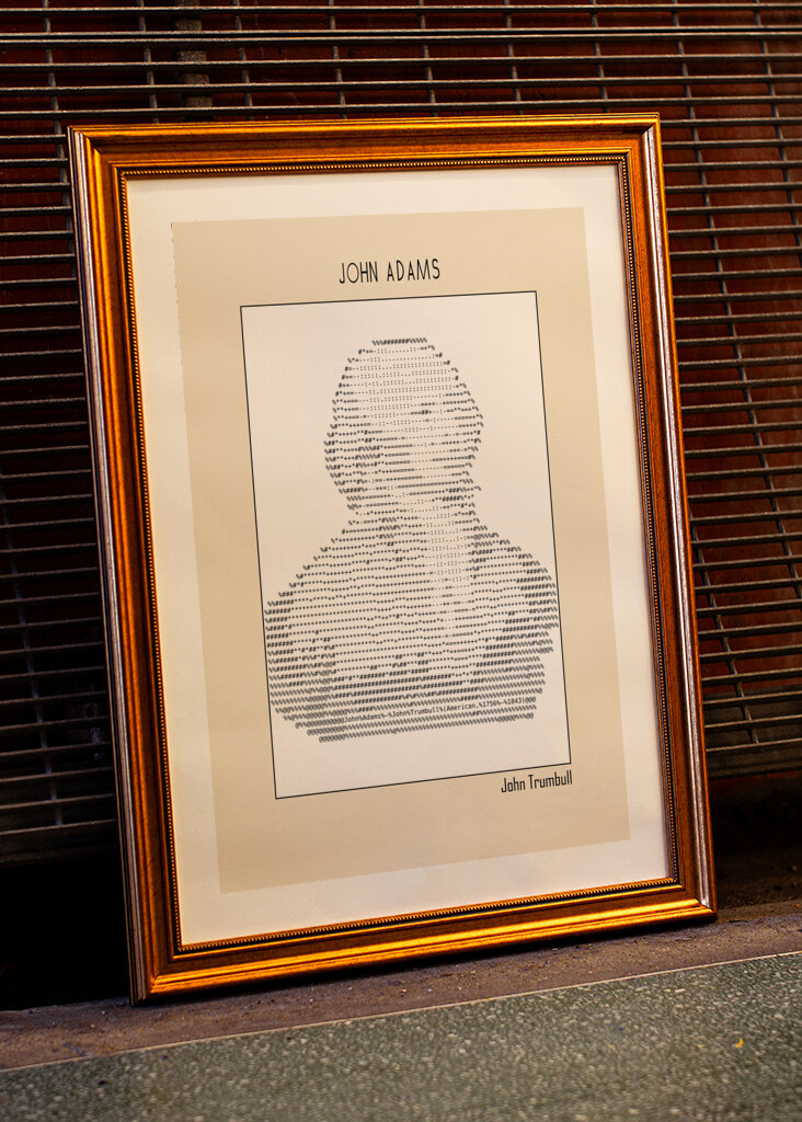 Ascii Art Minimalist – John Adams – John Trumbull (ascii Art) Poster ...