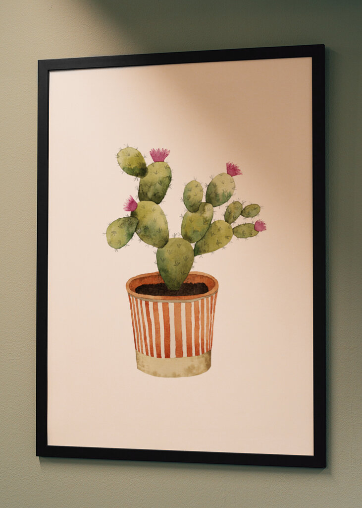 Blossoming Cactus posters & prints by Karen Menzenbach - Printler