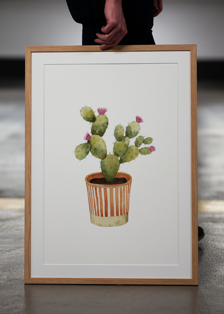 Blossoming Cactus posters & prints by Karen Menzenbach - Printler