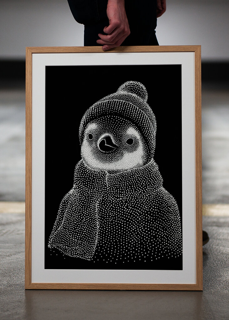 Chilly Penguin in Cozy Knitwear posters & prints by MonoDot Studio ...
